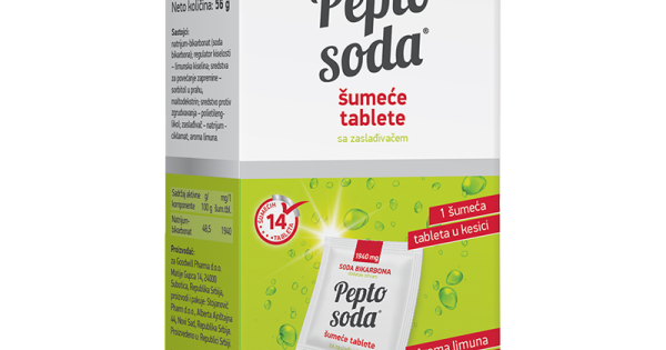 Pepto Soda Šumeće Tablete Limun Kesice A14 | Online Apoteka Laurus