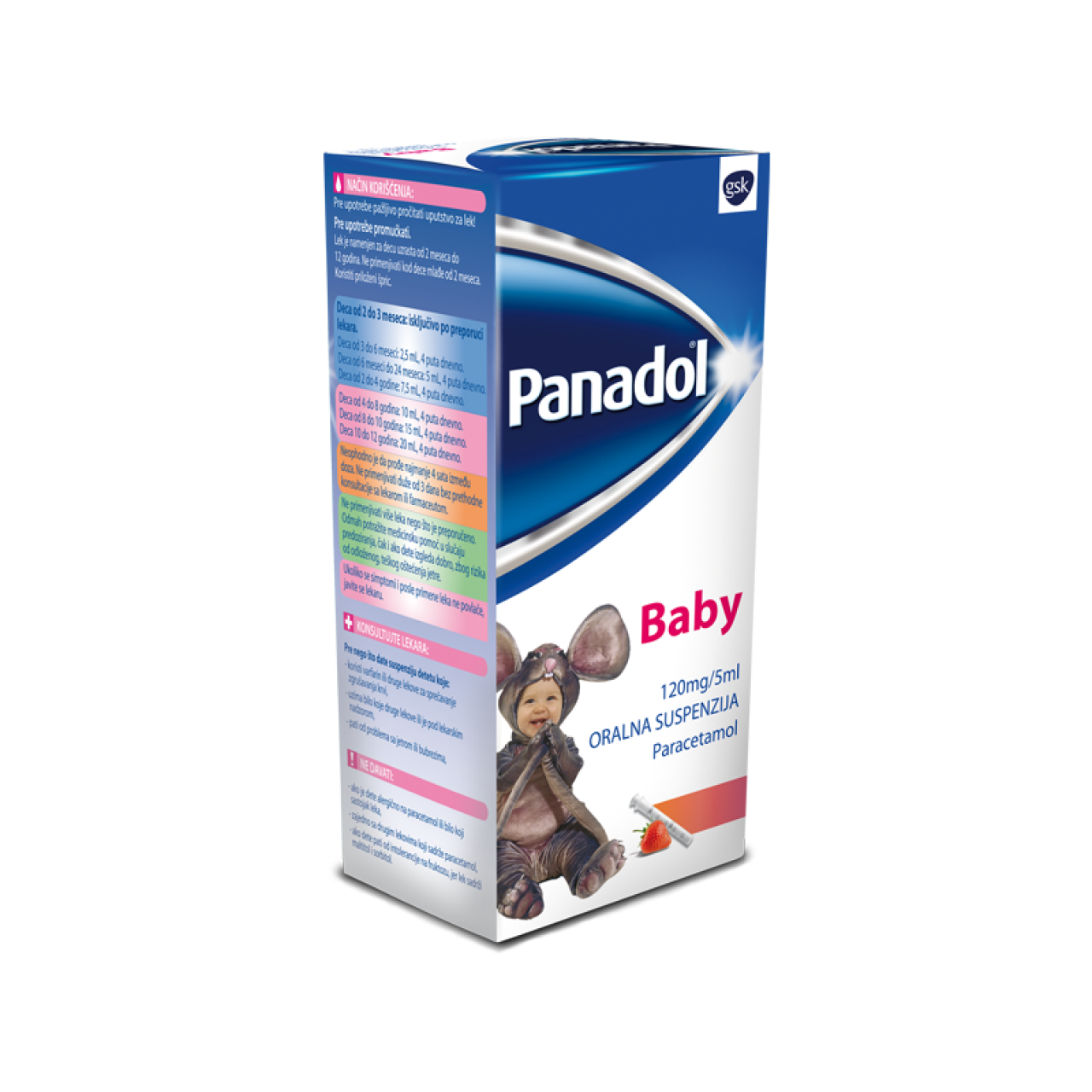 Panadol Baby Oralna Suspenzija 120Mg/5Ml 100Ml | Online Apoteka Laurus