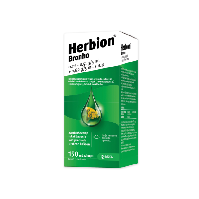 Herbion Bronho Sirup Od Jagorčevine I Timijana 150Ml | Online Apoteka ...