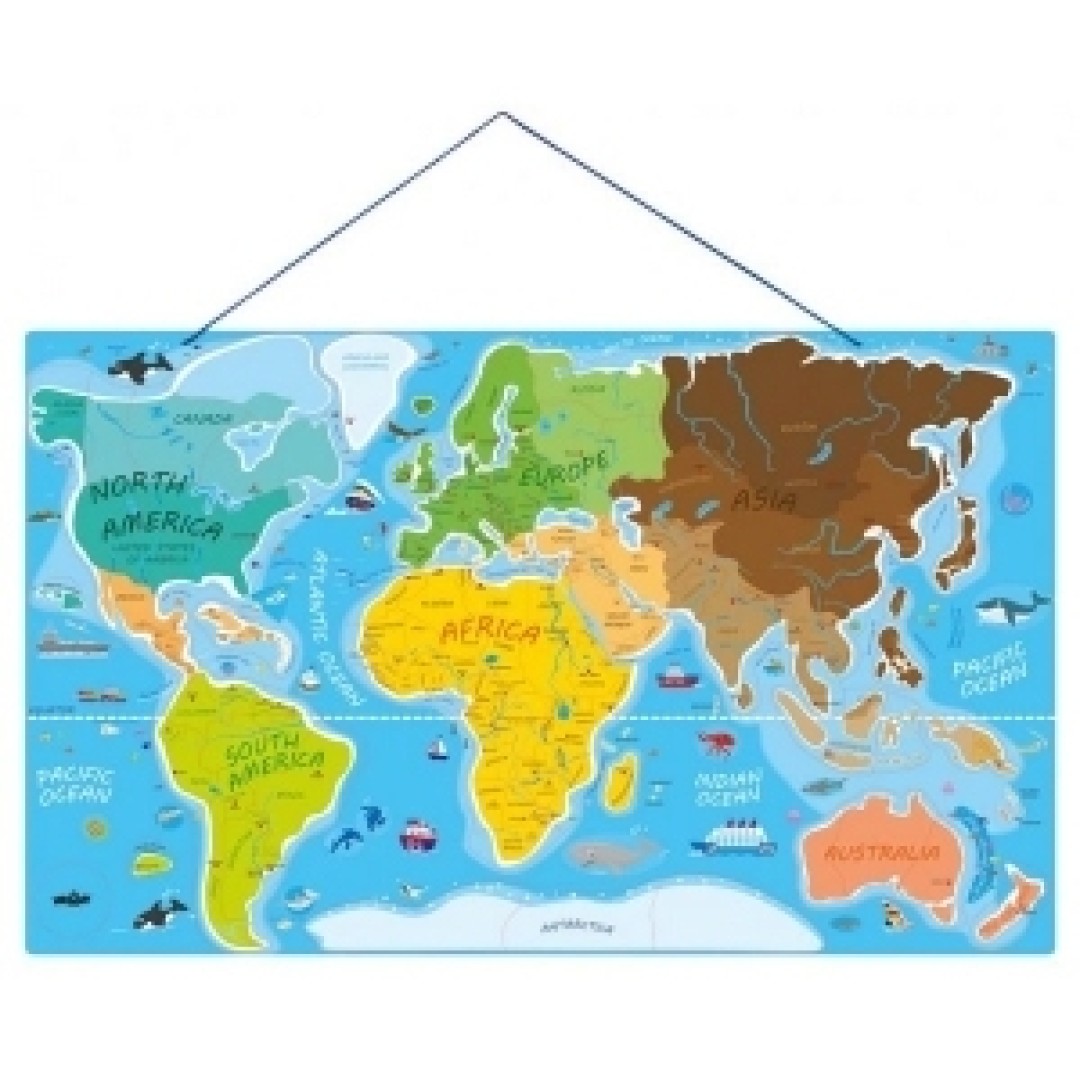 Woody Magnetna Mapa Sveta 2U1 91290 | Online Apoteka Laurus